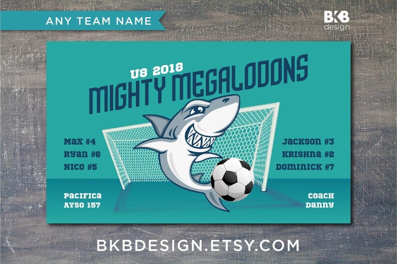 Custom Vinyl Soccer Team Banner: Sharks - Etsy