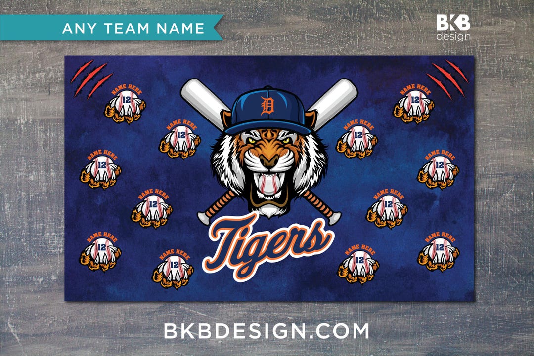 Custom Vinyl Baseball/softball Team Banner: Tigers, Sabertooth, Cats - Etsy