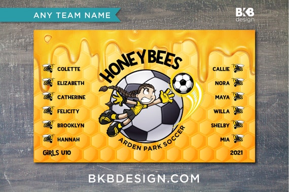 Custom Vinyl Soccer Banner, Honey Bees, Bumble Bees by BKB Design ...