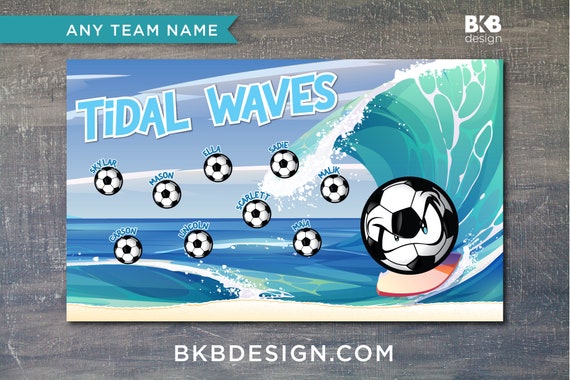 Custom Vinyl Soccer Banner, Tidal Waves, Ocean, Beach by BKB Design ...