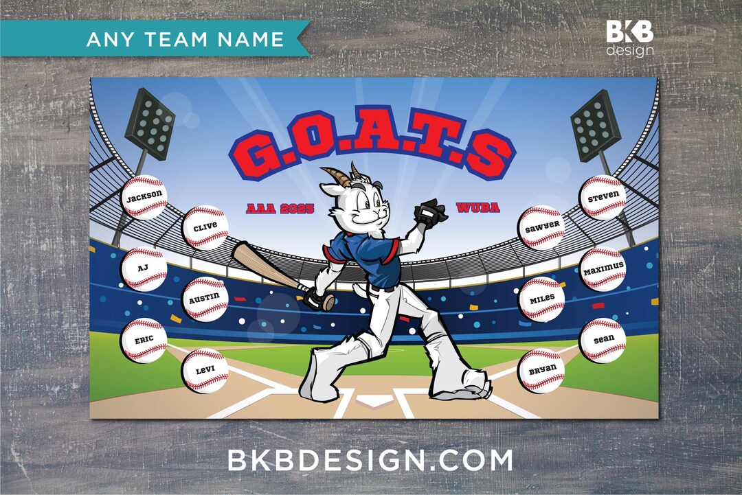 Custom Vinyl Baseball Banner, Little League Banner, T-ball Banner ...