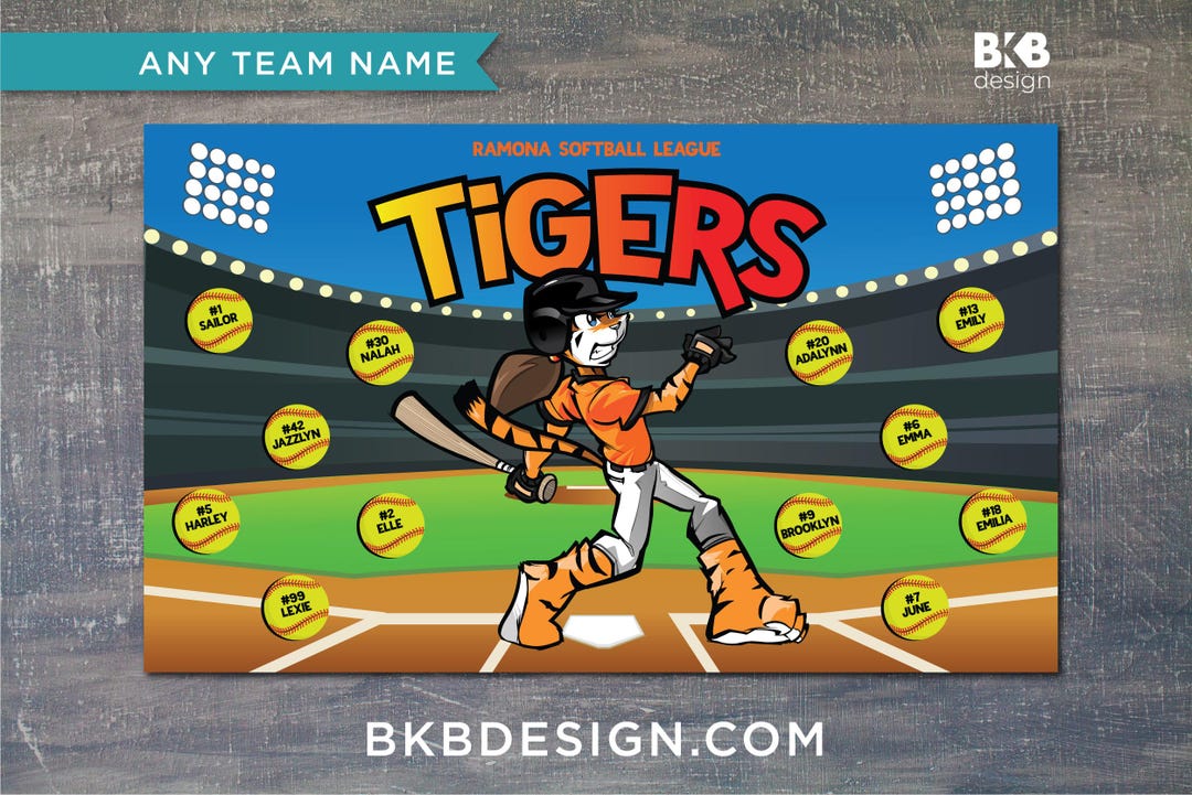 Custom Vinyl Softball Banner, Little League Banner, T-ball Banner ...