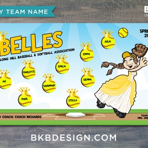 Custom Vinyl Softball/baseball Team Banner: Princesses - Etsy