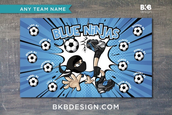 Custom Vinyl Soccer Banner, Ninjas by BKB Design | Catch My Party
