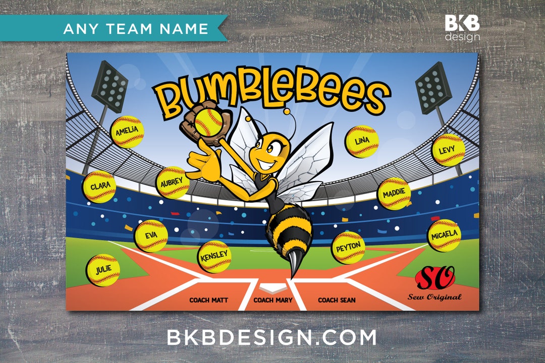 Custom Vinyl Softball/baseball Team Banner: Bumblebees, Queen Bees ...