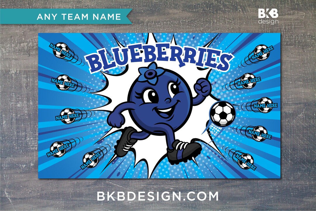 Custom Vinyl Soccer Team Banner: Blueberry, Bluberries - Etsy