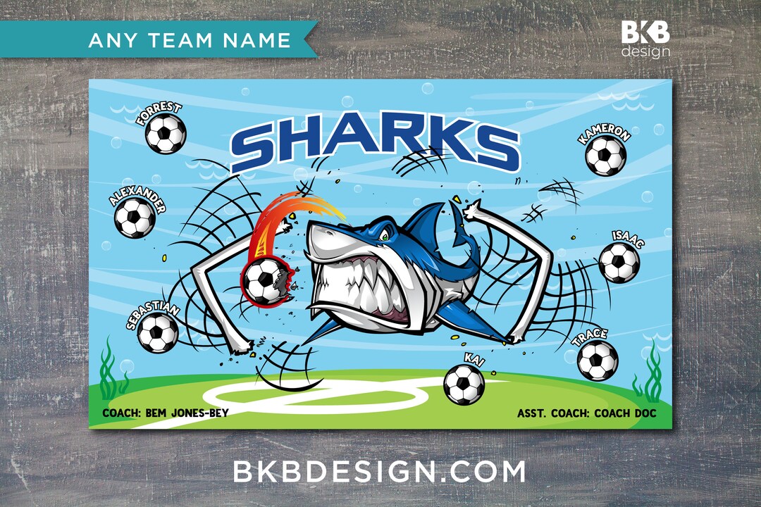 Custom Vinyl Soccer Team Banner: Sharks - Etsy