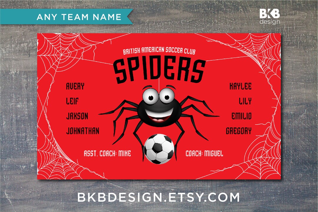 Custom Vinyl Soccer Team Banner: Spiders - Etsy