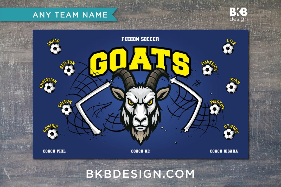 Custom Vinyl Soccer Banner, Goats - Etsy