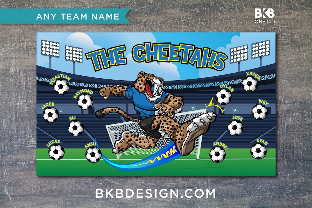 Custom Vinyl Soccer Banner, Cheetahs - Etsy