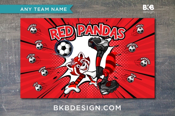 Custom Vinyl Soccer Team Banner, Sports Team Banners, Team Banners, Red ...