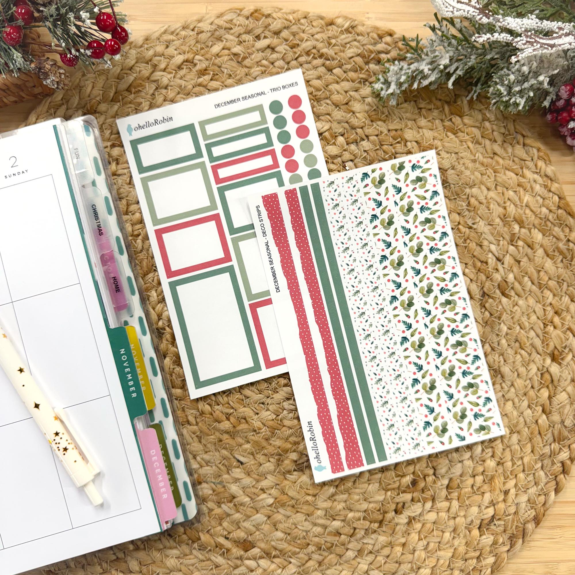 DECEMBER SEASONAL Sticker Sheets | Seasonal Collection | Planner ...