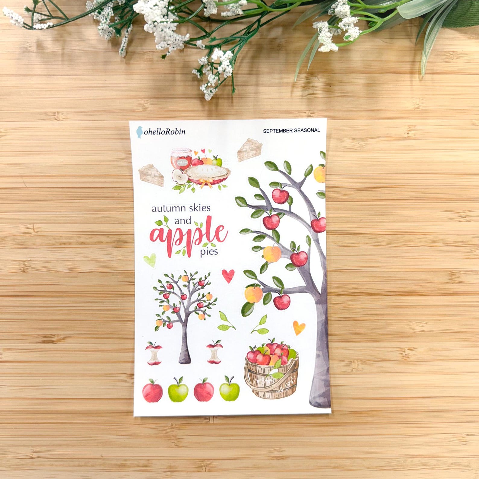 SEPTEMBER SEASONAL MONTHLY Sticker Sheets | Seasonal Collection ...