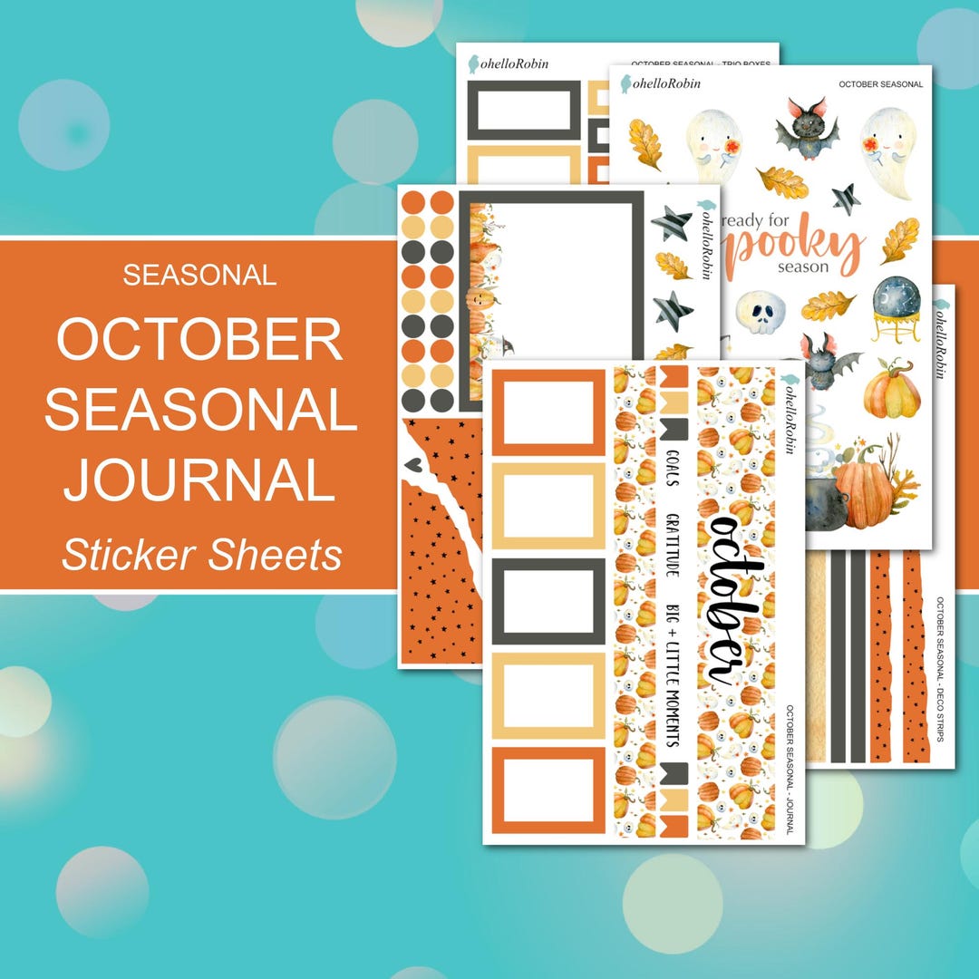 OCTOBER SEASONAL JOURNAL Sticker Sheets | Seasonal Collection | Planner ...