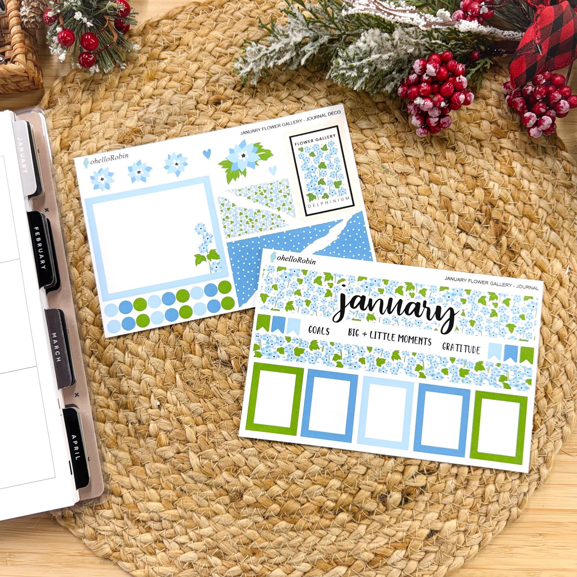 JANUARY FLOWERS JOURNAL Sticker Sheets | Flower Gallery Collection ...