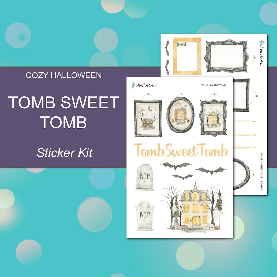 TOMB SWEET TOMB Sticker Sheets | Cozy Halloween Collection | Planner ...