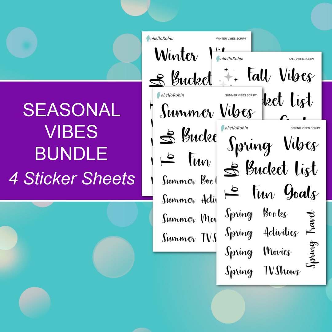 SEASONAL VIBES BUNDLE Sticker Sheets | Seasonal Vibes Collection ...