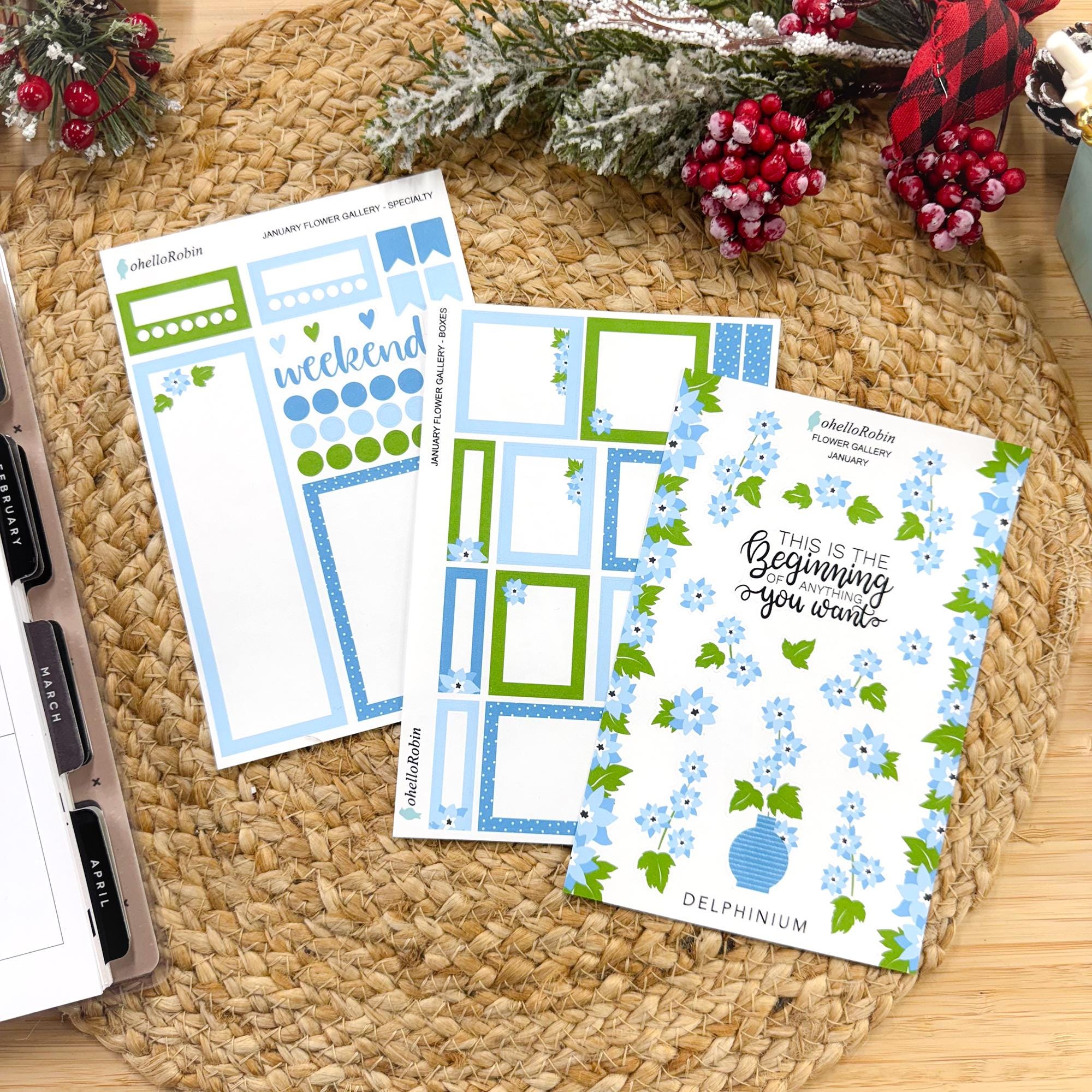JANUARY FLOWER GALLERY Sticker Sheets | Flower Gallery Collection ...