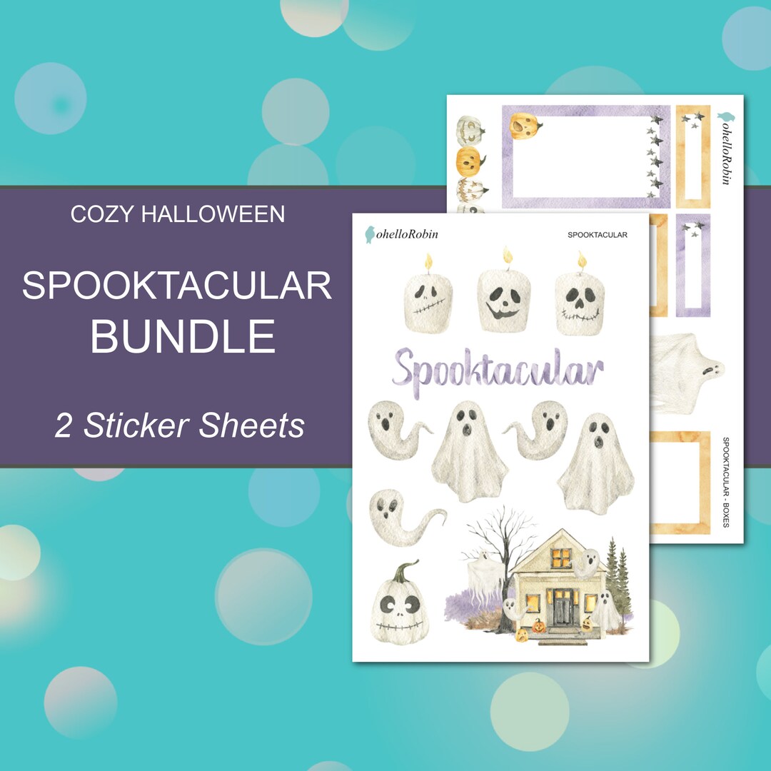 SPOOKTACULAR BUNDLE Sticker Sheets Cozy Halloween Collection Planner ...