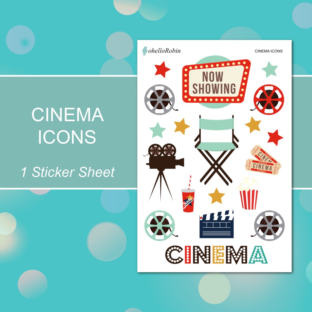 CINEMA ICONS Sticker Sheet | Planner Stickers | Happy Planner, Erin ...
