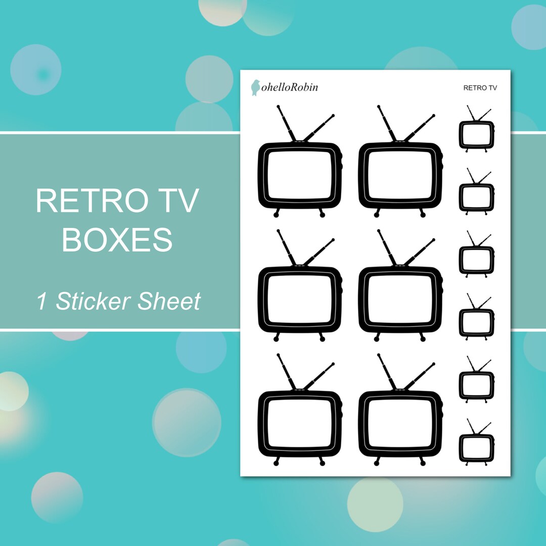 RETRO TV BOXES Sticker Sheet | Planner Stickers | Happy Planner, Erin ...