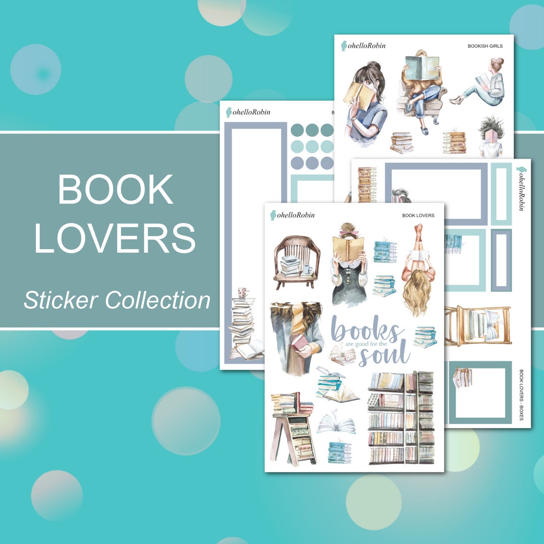 BOOK LOVERS Sticker Sheets | Book Lovers Collection | Planner Stickers ...