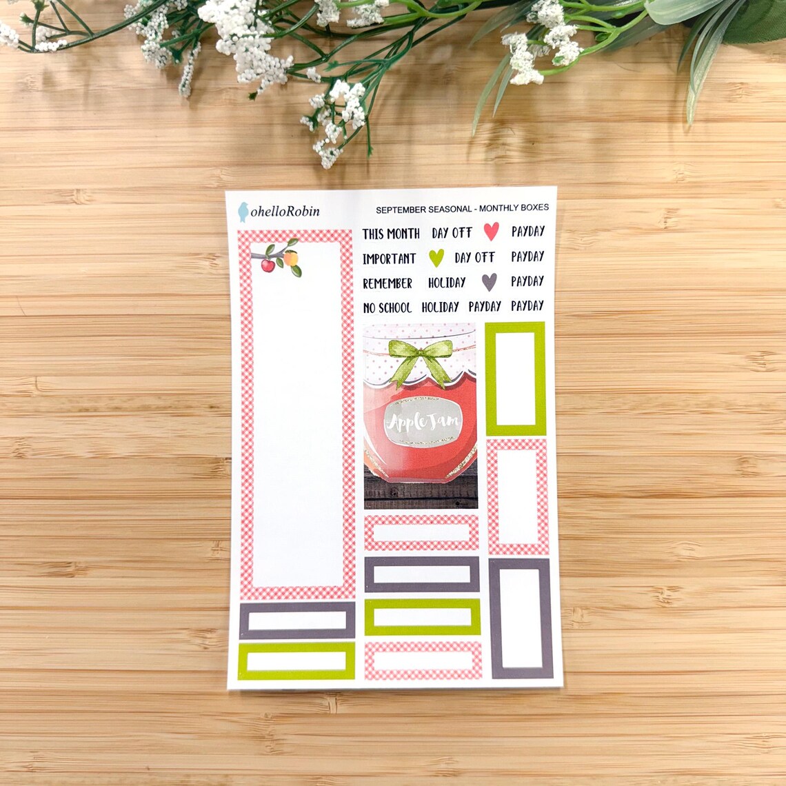 SEPTEMBER SEASONAL MONTHLY Sticker Sheets | Seasonal Collection ...