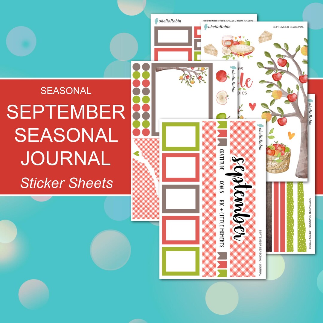 SEPTEMBER SEASONAL JOURNAL Sticker Sheets | Seasonal Collection ...