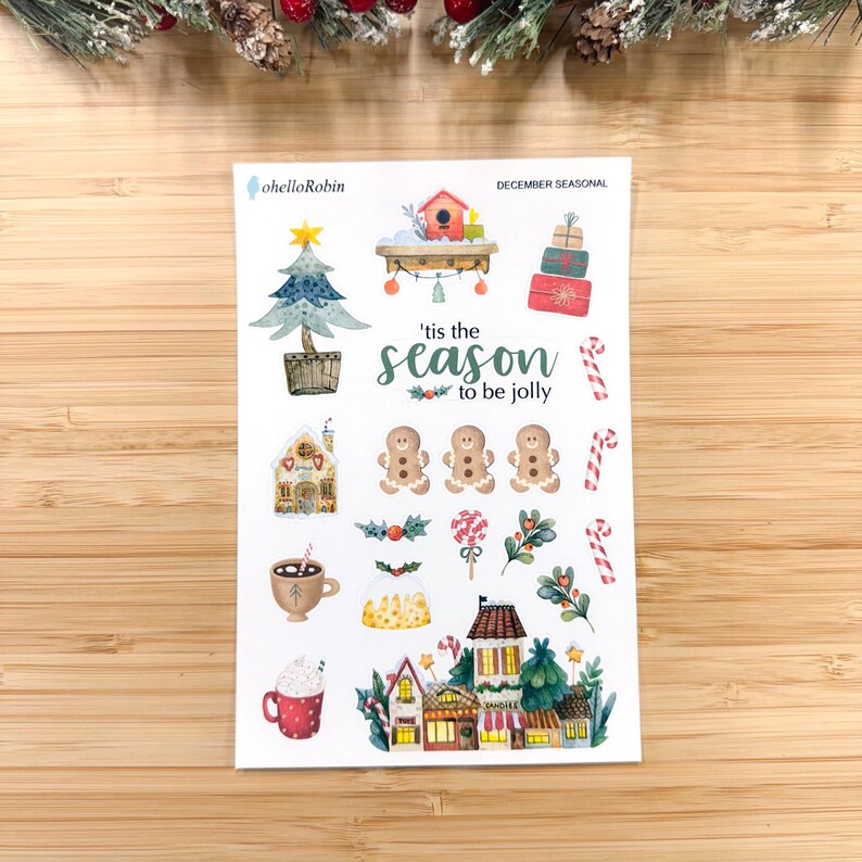 DECEMBER SEASONAL MONTHLY Sticker Sheets | Seasonal Collection ...