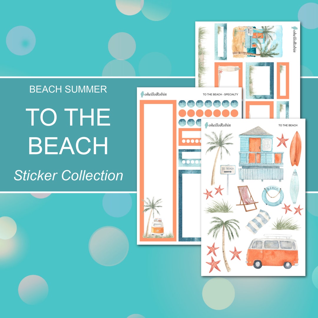 TO THE BEACH Sticker Sheets | Beach Summer Collection | Planner ...