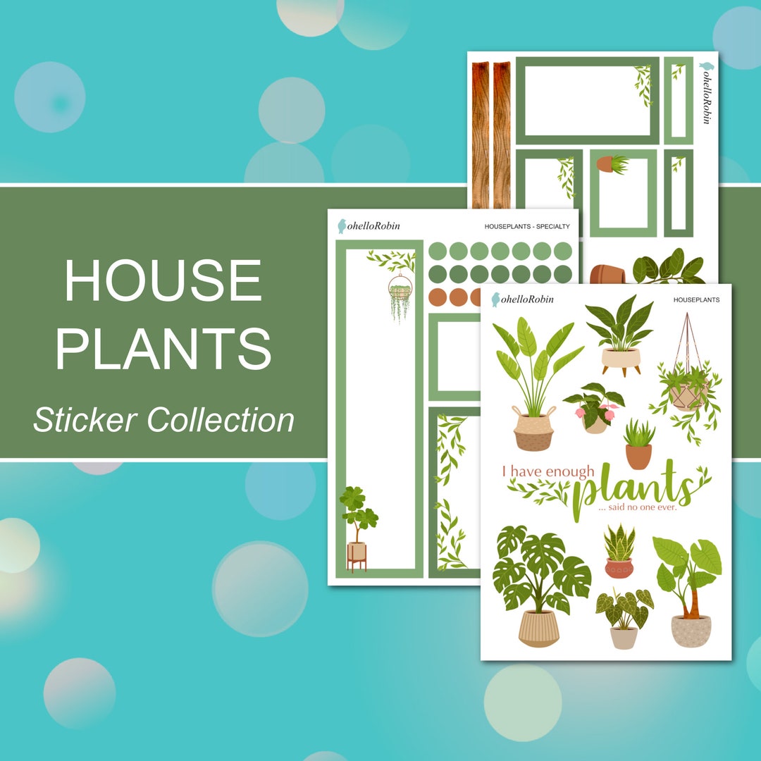 HOUSEPLANTS Sticker Sheets | Houseplants Collection | Planner Stickers ...