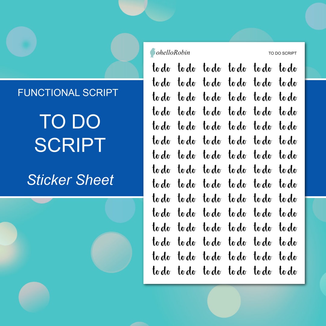 TO DO SCRIPT Sticker Sheet | Functional Script | Planner Stickers ...