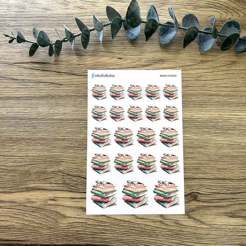 BOOK STACKS Sticker Sheet | Bookish Collection | Planner Stickers ...