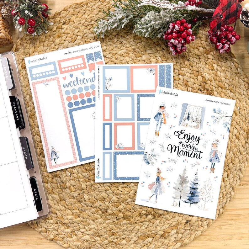 JANUARY SOFT SEASONS Sticker Sheets | Soft Seasons Collection | Planner ...