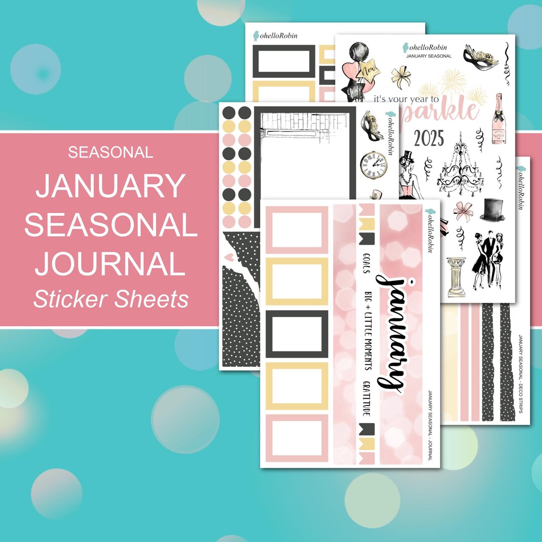 JANUARY SEASONAL JOURNAL Sticker Sheets | Seasonal Collection | Planner ...