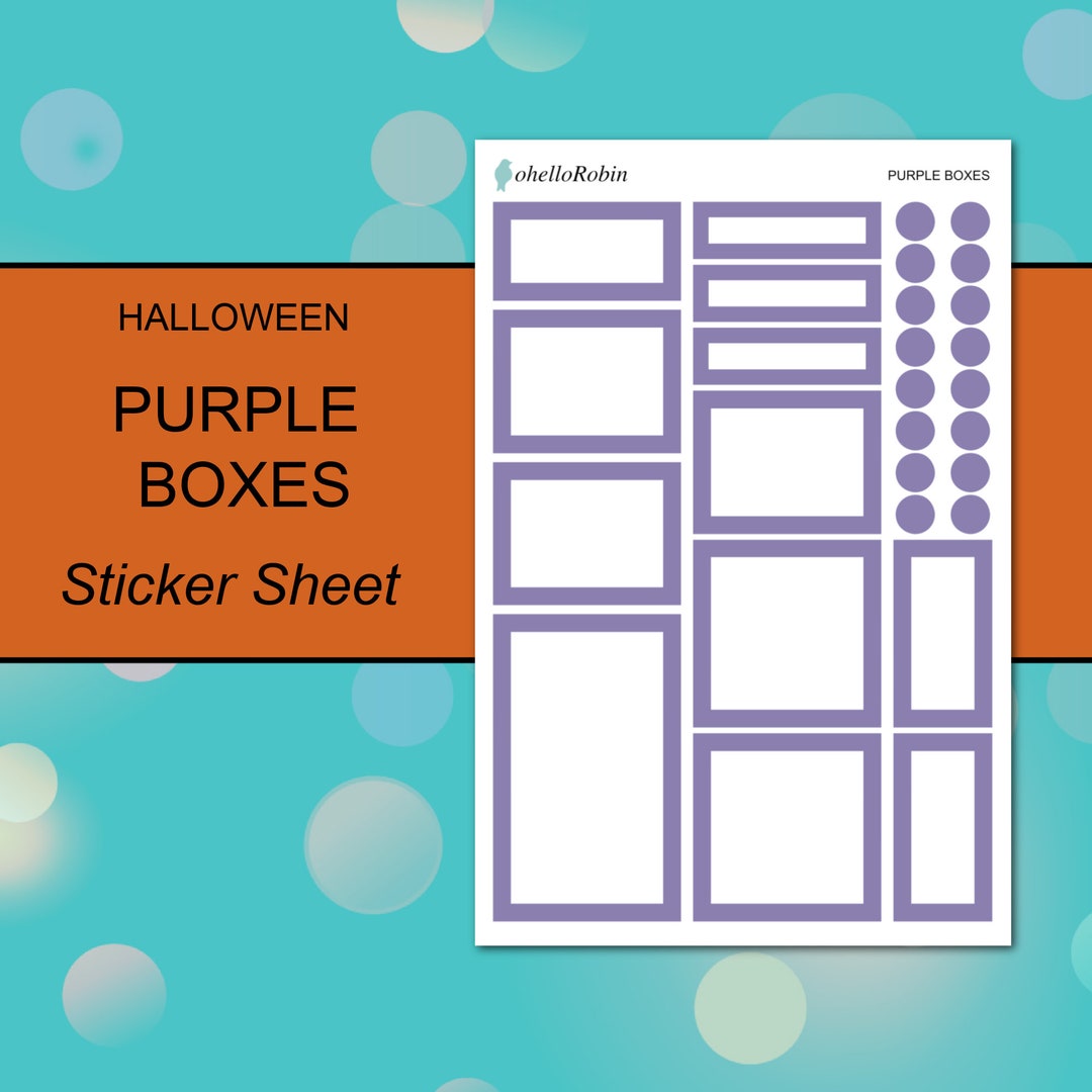 PURPLE FUNCTIONAL BOXES Sticker Sheet Halloween Haunts Collection ...