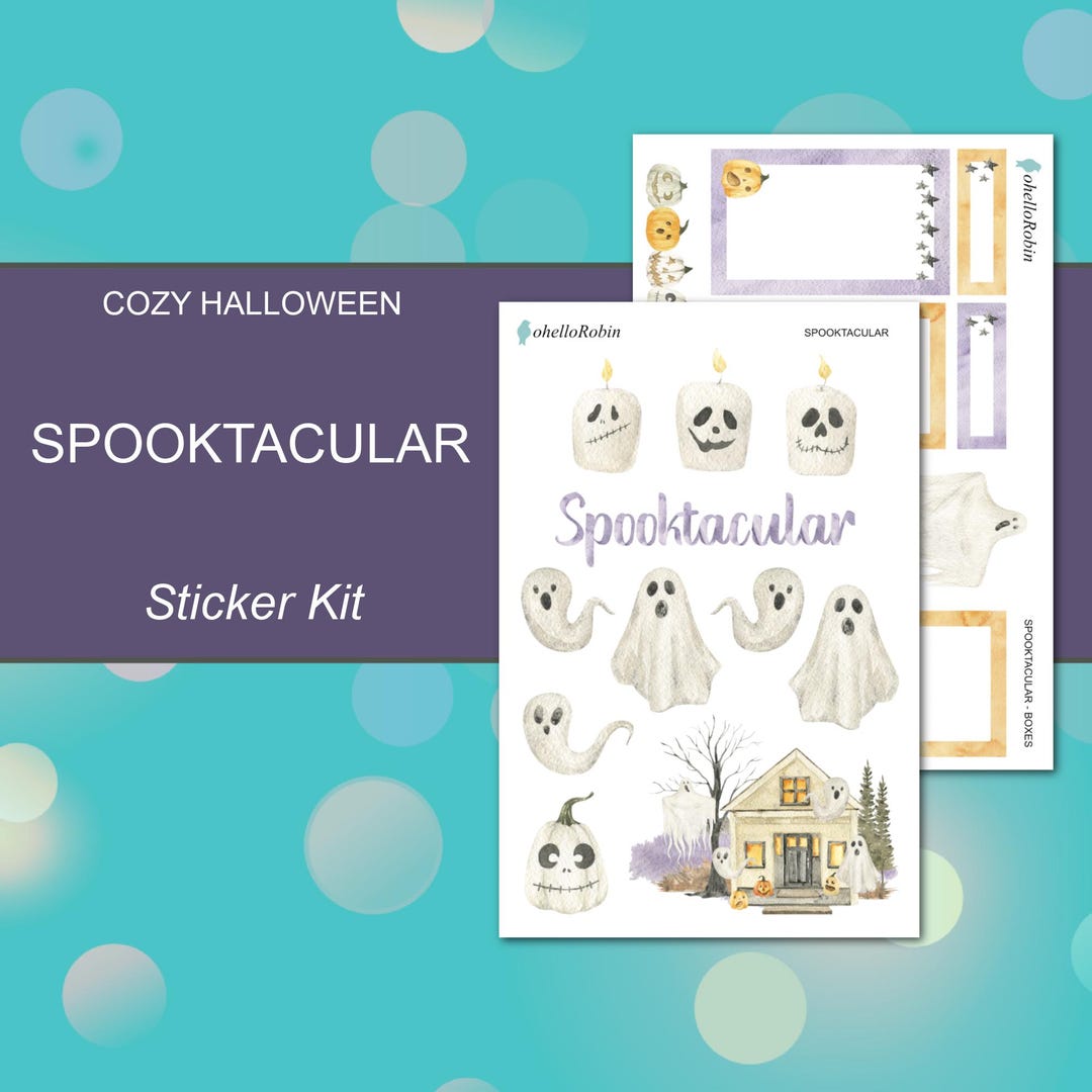 SPOOKTACULAR Sticker Sheets | Cozy Halloween Collection | Planner ...