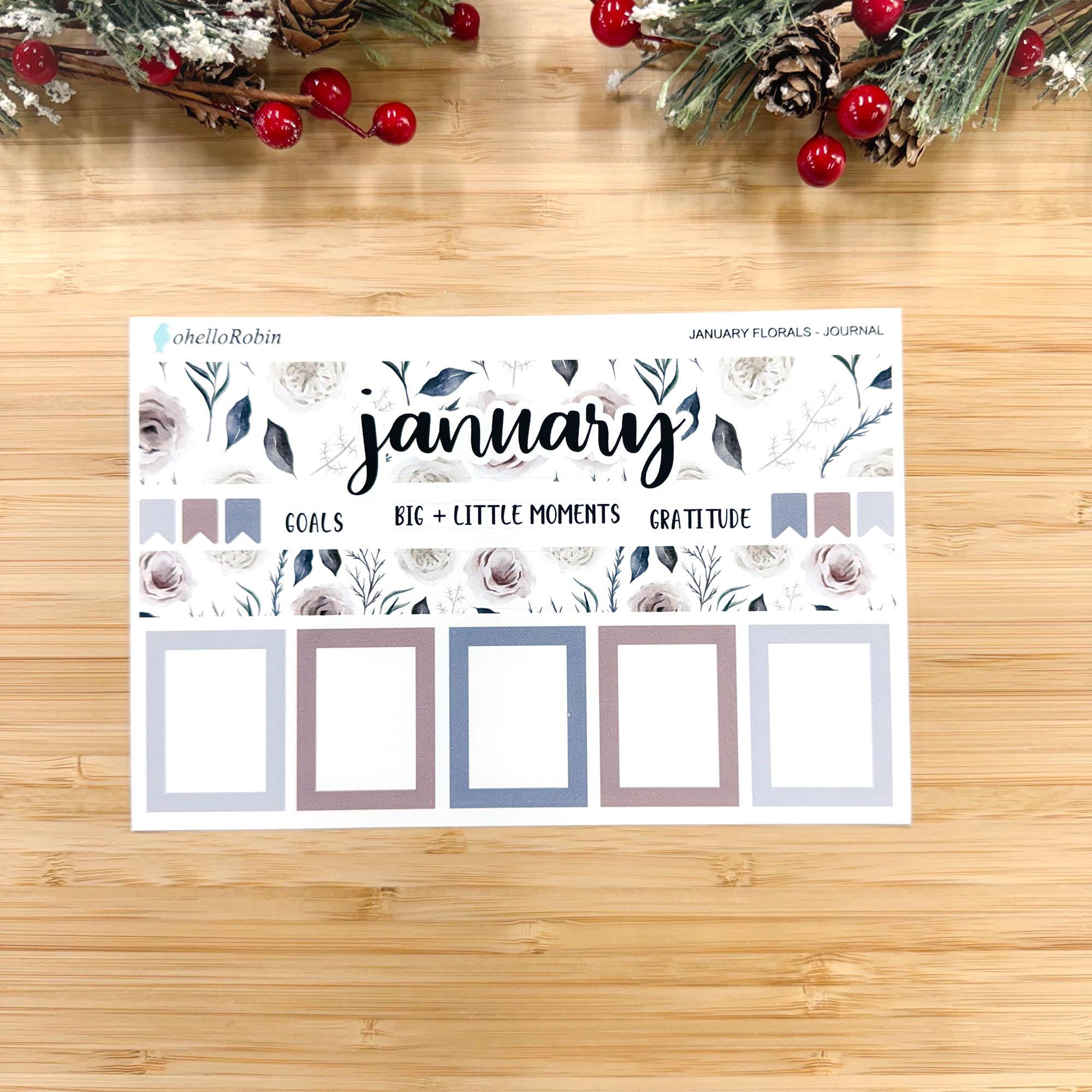 JANUARY FLORALS JOURNAL Sticker Sheets | Soft Florals Collection ...
