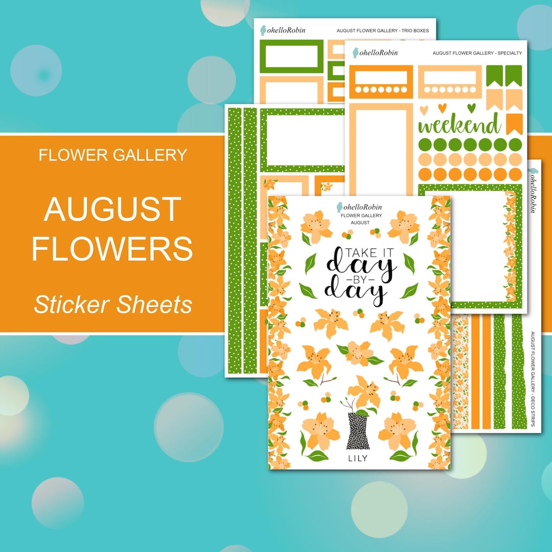 AUGUST FLOWER GALLERY Sticker Sheets | Flower Gallery Collection ...