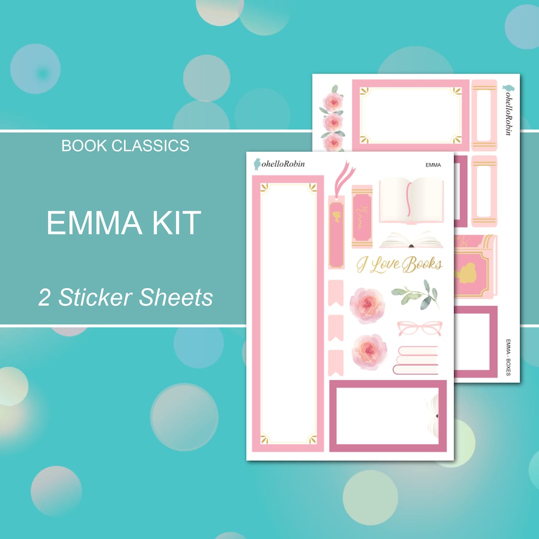 EMMA KIT Sticker Sheets | Book Classics Collection | Planner Stickers ...