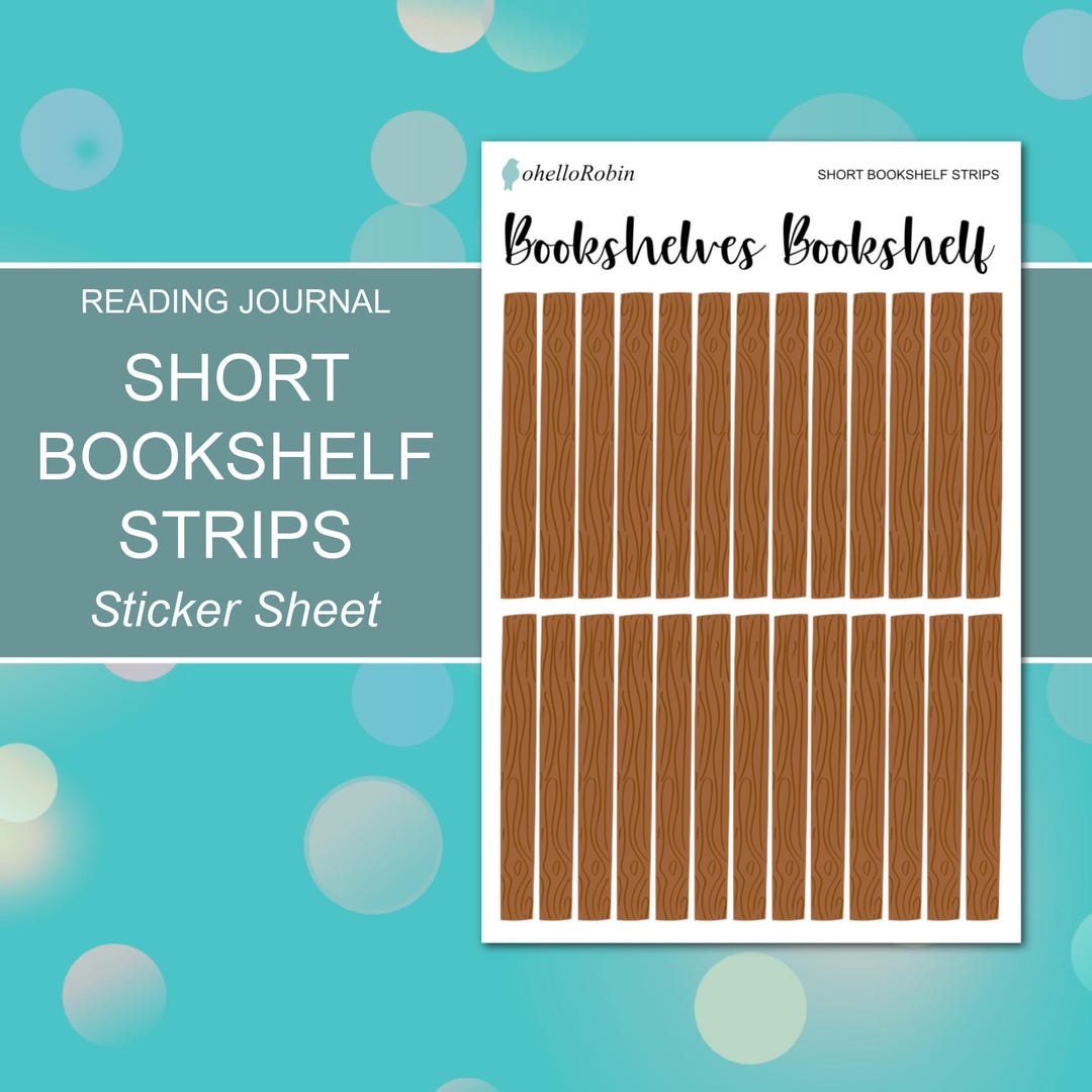 SHORT BOOKSHELF STRIPS Sticker Sheet | Reading Journal Collection ...