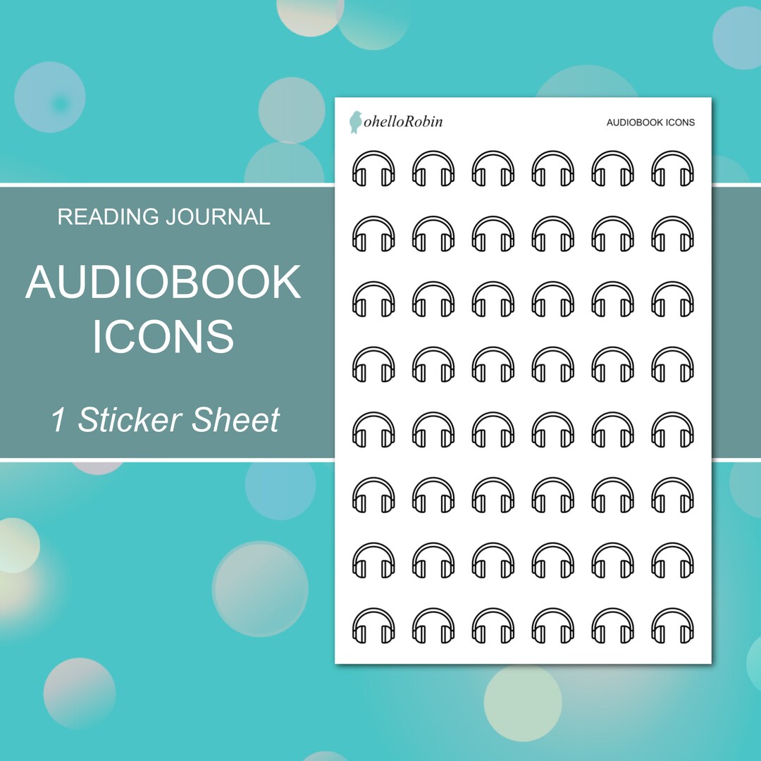 AUDIOBOOK ICONS Sticker Sheet | Reading Journal Collection | Planner ...