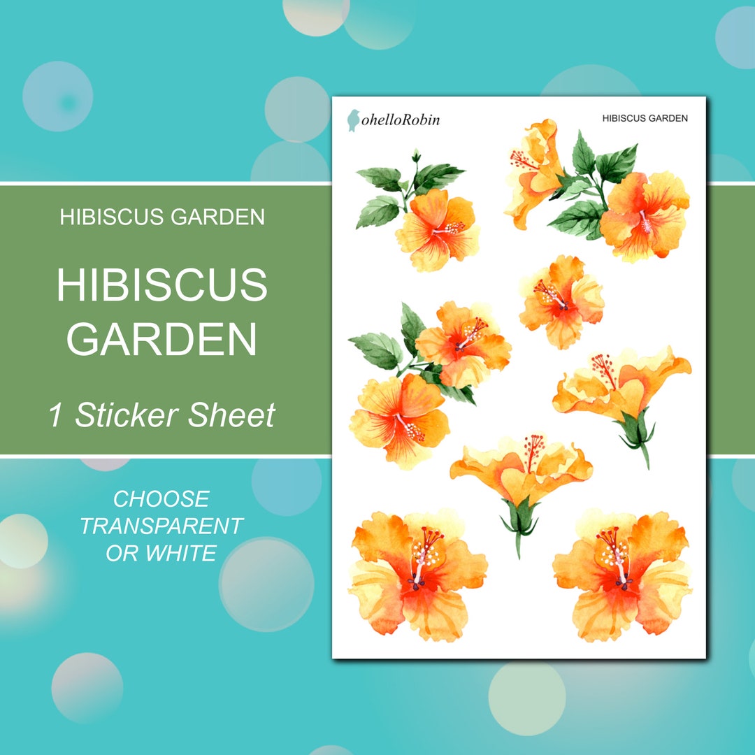 HIBISCUS GARDEN Sticker Sheet | Hibiscus Garden Collection | Planner ...