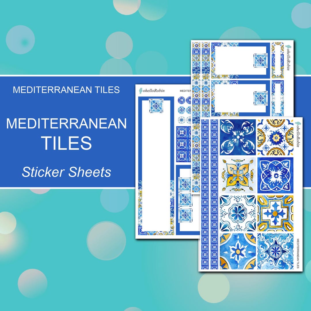 MEDITERRANEAN TILES Sticker Sheets | Mediterranean Tiles Collection ...