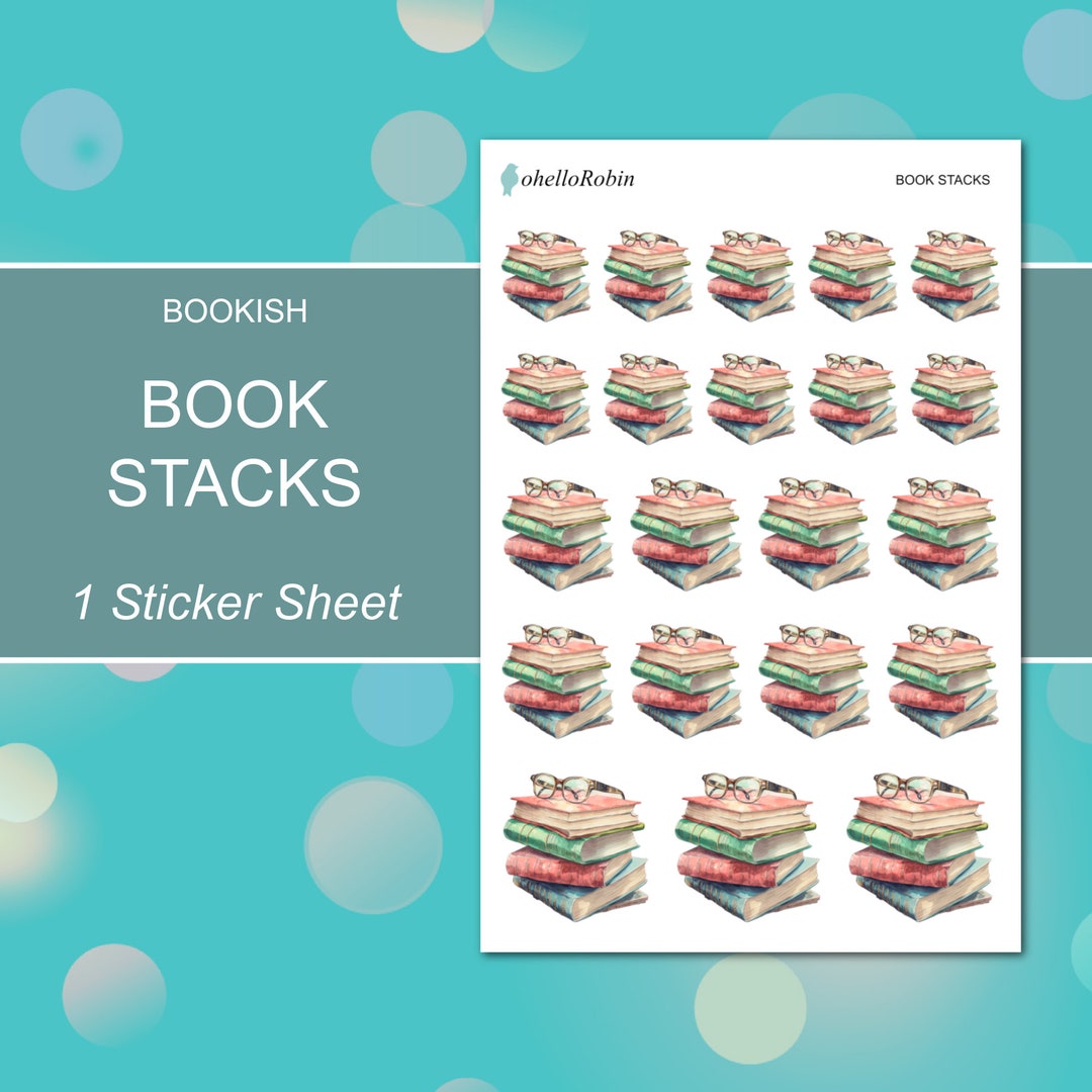 BOOK STACKS Sticker Sheet | Bookish Collection | Planner Stickers ...