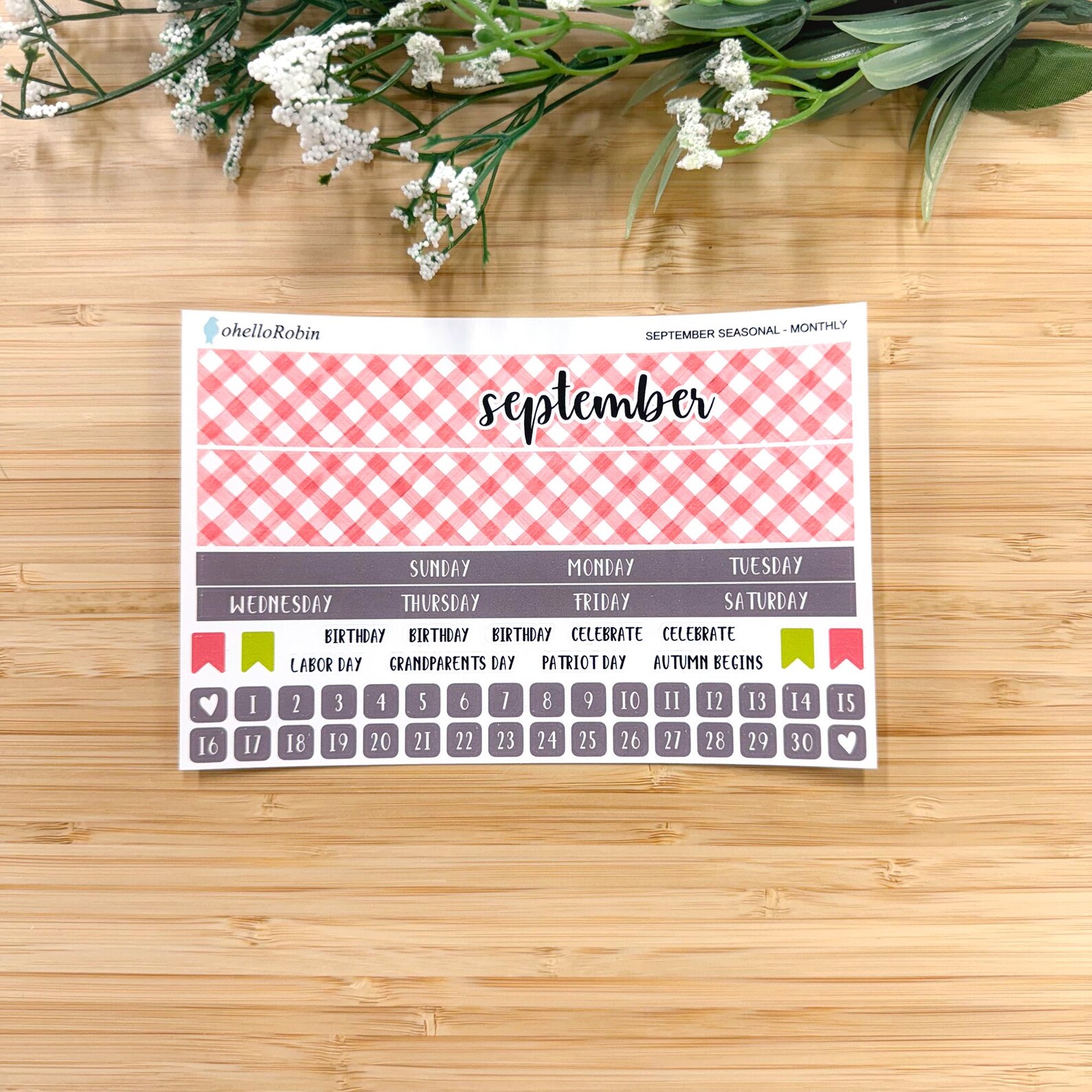 SEPTEMBER SEASONAL MONTHLY Sticker Sheets | Seasonal Collection ...