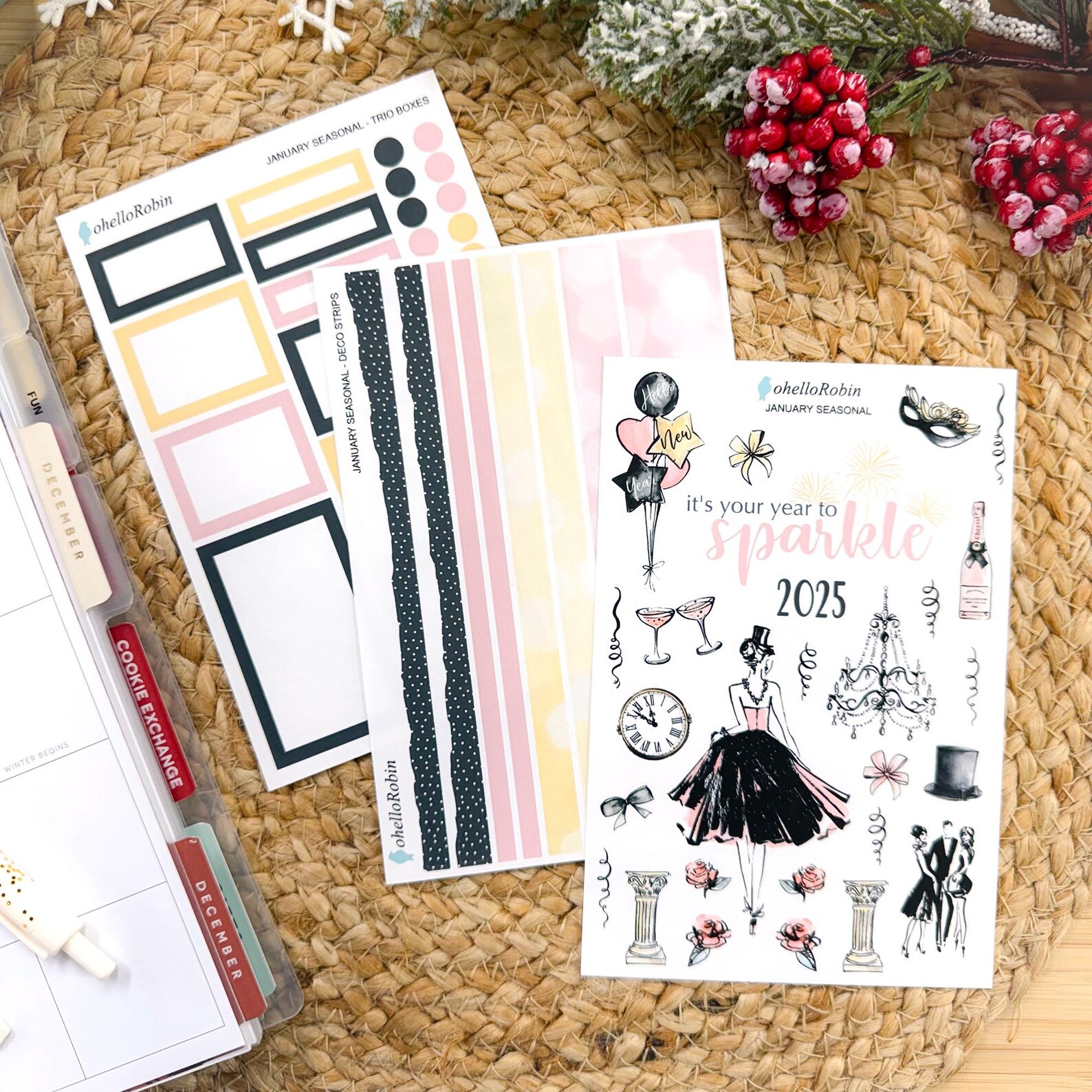 JANUARY SEASONAL MONTHLY Sticker Sheets | Seasonal Collection | Planner ...