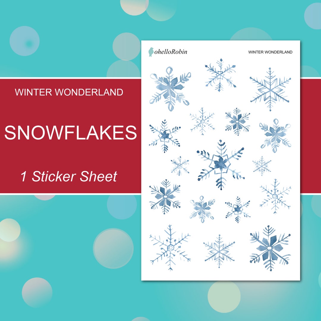 SNOWFLAKES Sticker Sheet | Winter Wonderland Collection | Planner ...