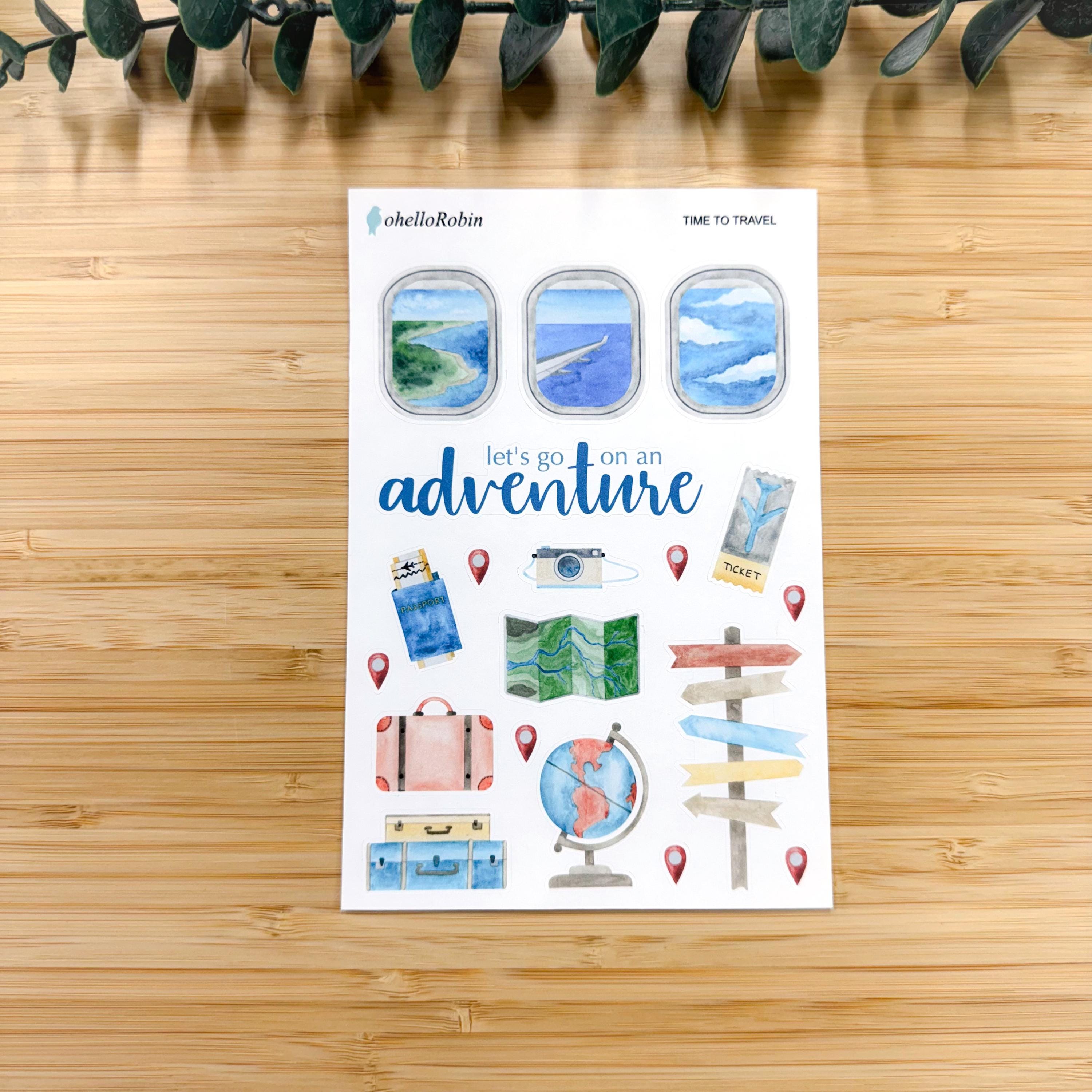 TIME TO TRAVEL Sticker Sheets | Travel Collection | Planner Stickers ...