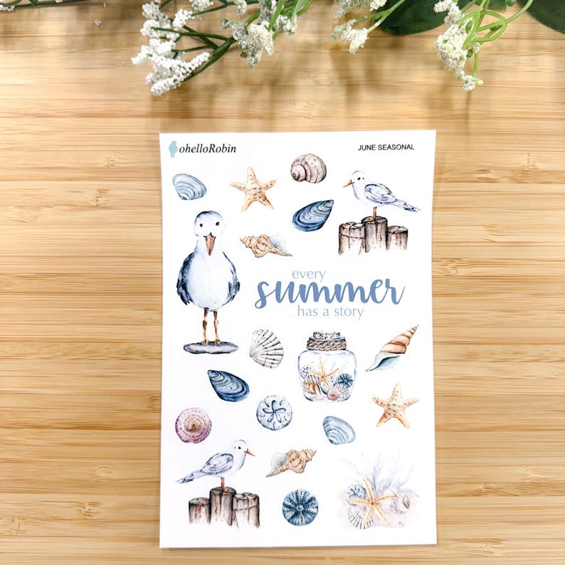 JUNE SEASONAL JOURNAL Sticker Sheets | Seasonal Collection | Planner ...